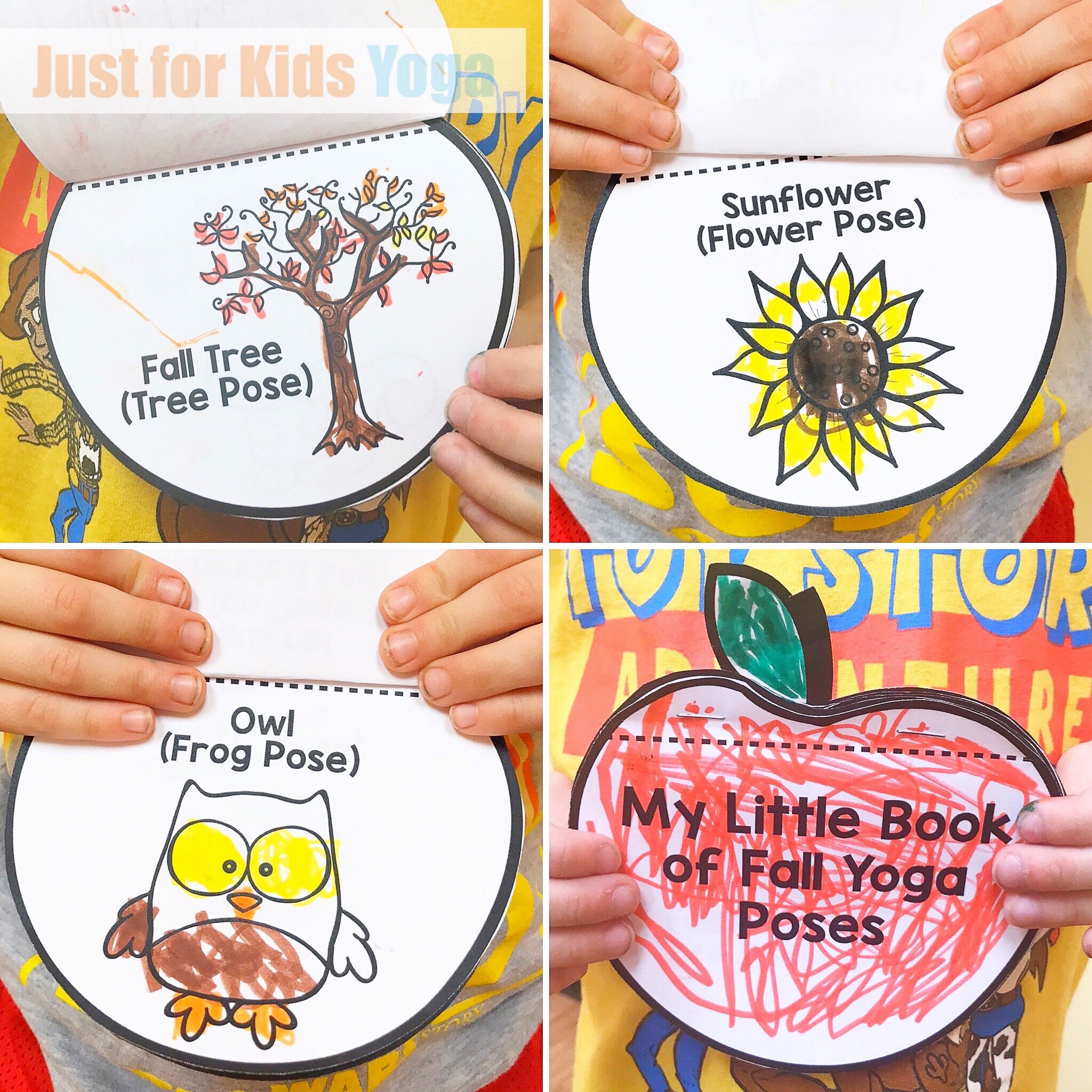 Fall Yoga Lesson Plan Kit, Flap Books, Mindfulness, Kids Yoga Class ...