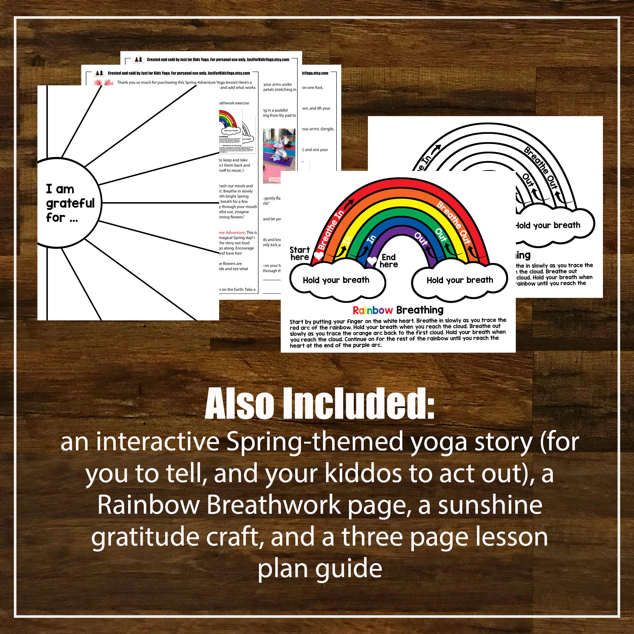 Springtime Adventure Yoga Lesson Plan Kit, Mindfulness, Kids Yoga Class ...