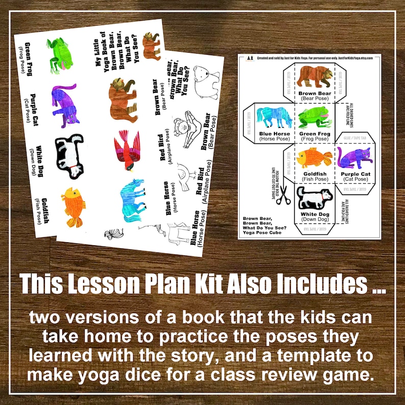 Brown Bear Yoga Lesson Plan, Cube Game, Mini Book, Mindfulness, Kids ...