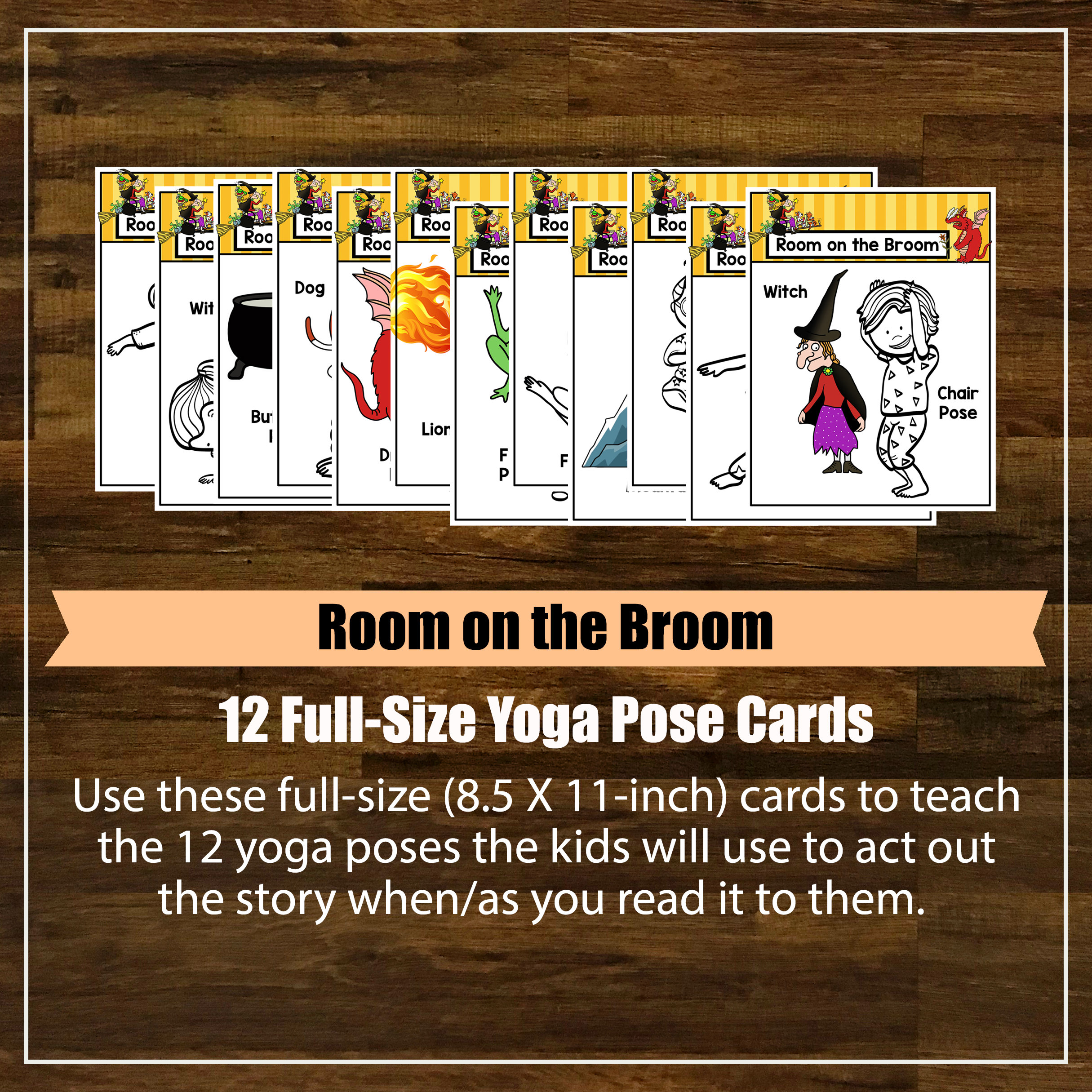 Halloween Room on Broom Yoga Lesson Plan, Mini Book, Mindfulness, Kids ...