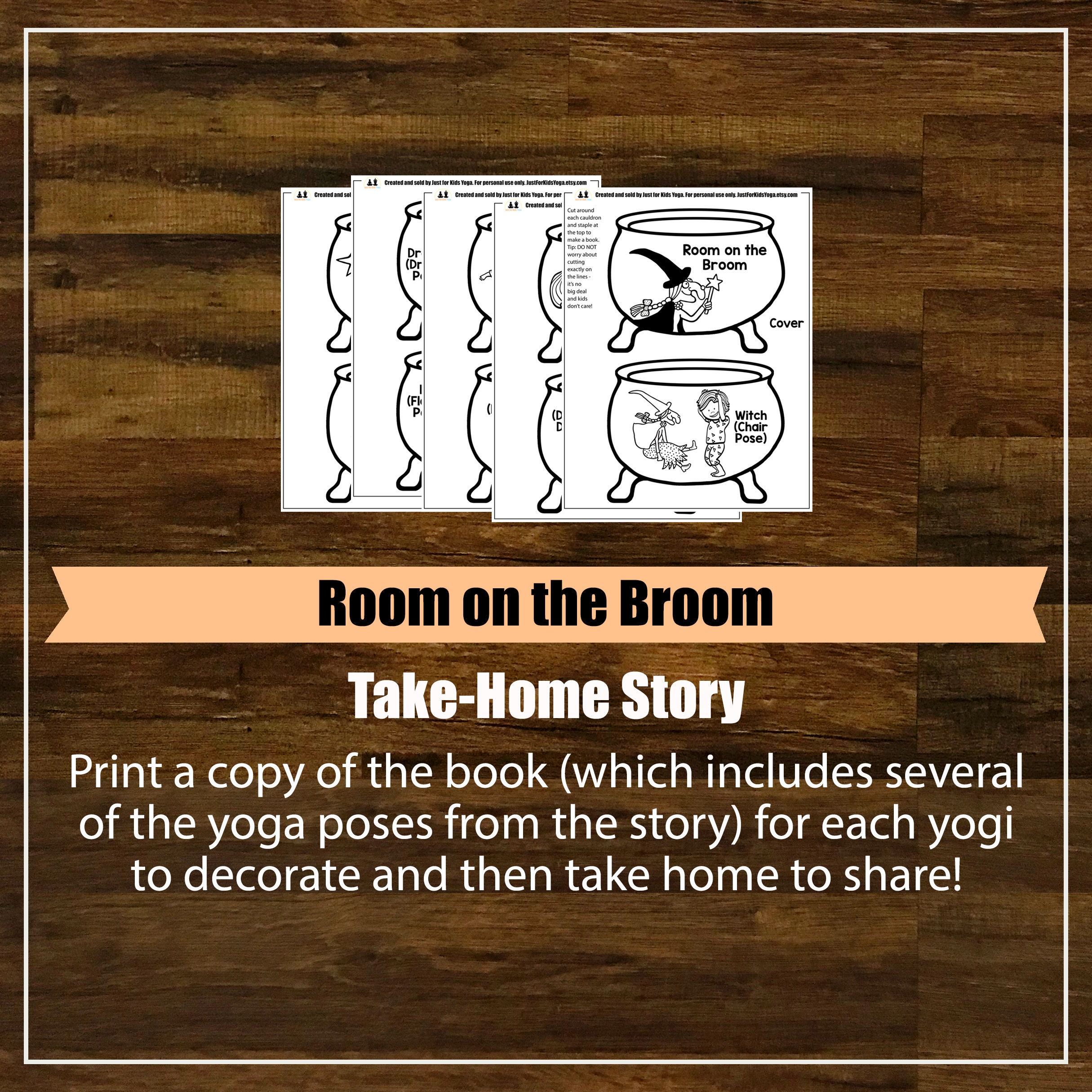 Halloween Room on Broom Yoga Lesson Plan, Mini Book, Mindfulness, Kids ...