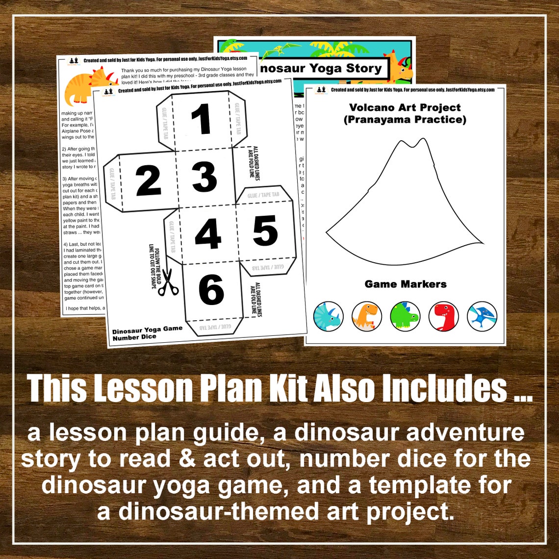 Dinosaur Yoga Lesson Plan Kit Adventure Story Board Game - Etsy