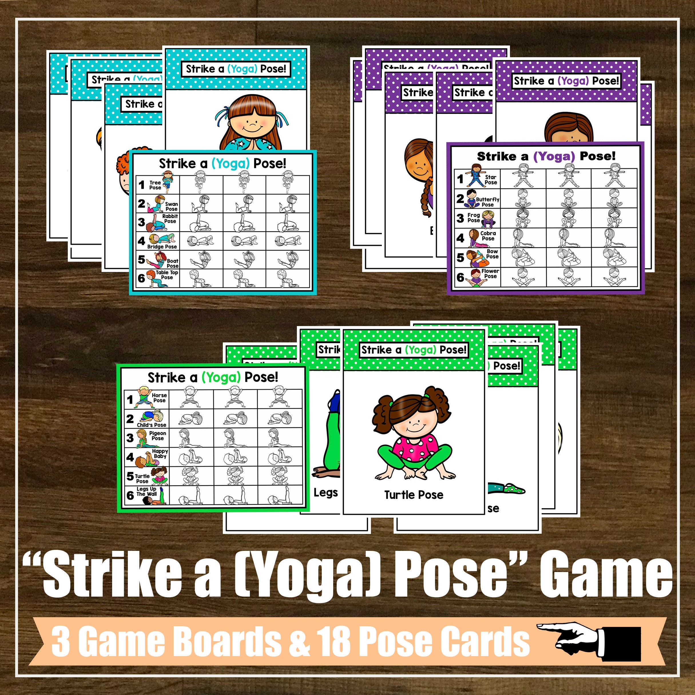 Strike a Yoga Pose Dice Game, Yoga, Mindfulness, Kids Yoga Class ...