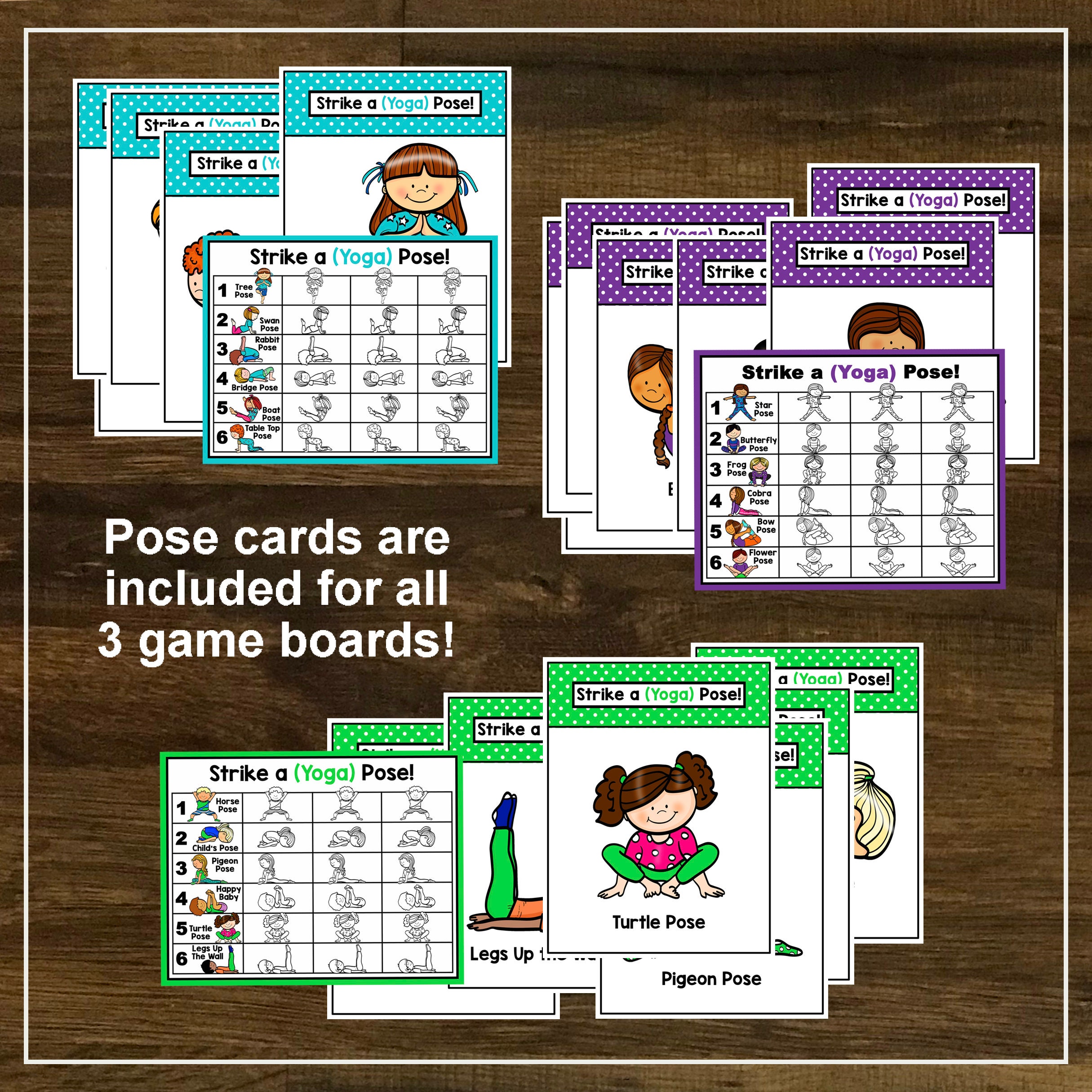 Strike a Yoga Pose Dice Game, Yoga, Mindfulness, Kids Yoga Class ...