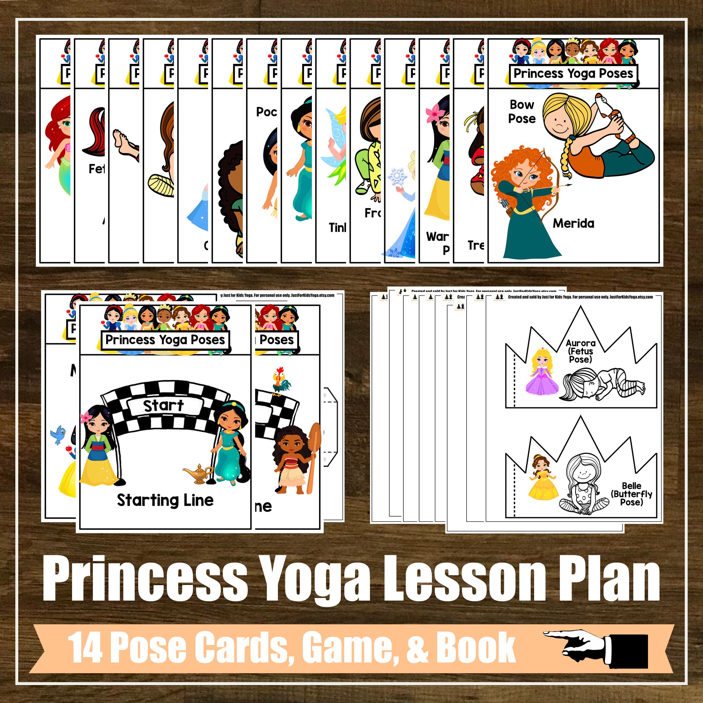 Princess Yoga Lesson Plan Kit, Yoga Game, Mindfulness, Kids Yoga Class ...