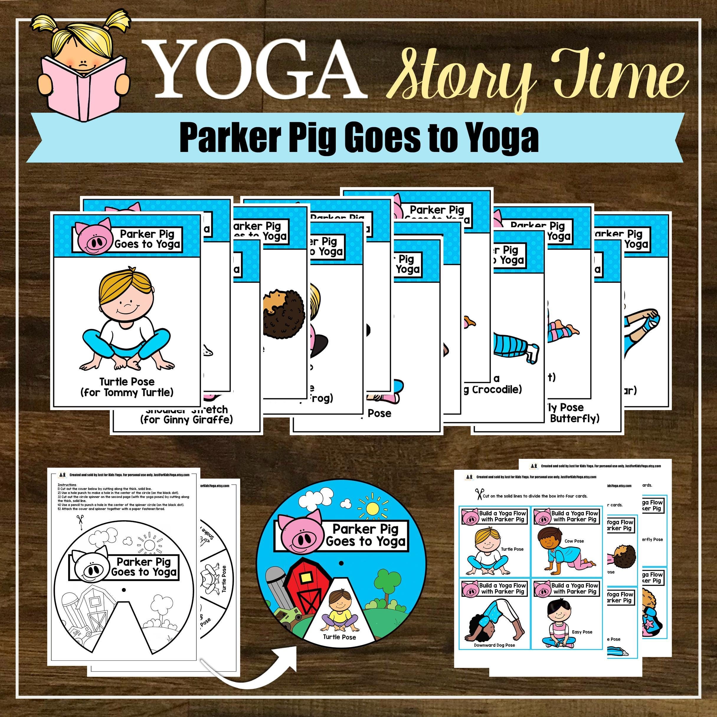 Pig Yoga Lesson Plan, Mini Book, Mindfulness, Kids Yoga Class, Physical ...
