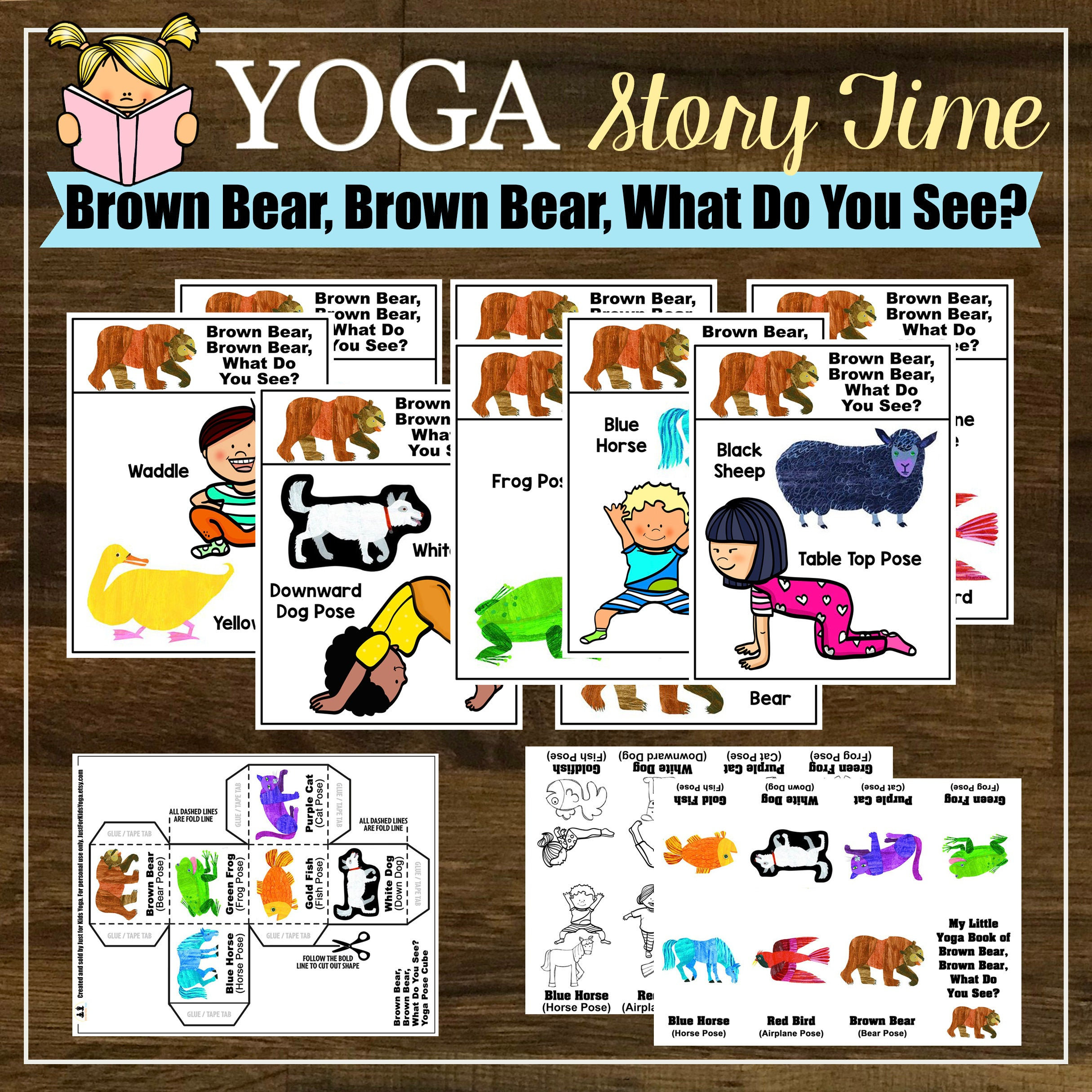 Brown Bear Yoga Lesson Plan Cube Game Mini Book - Etsy