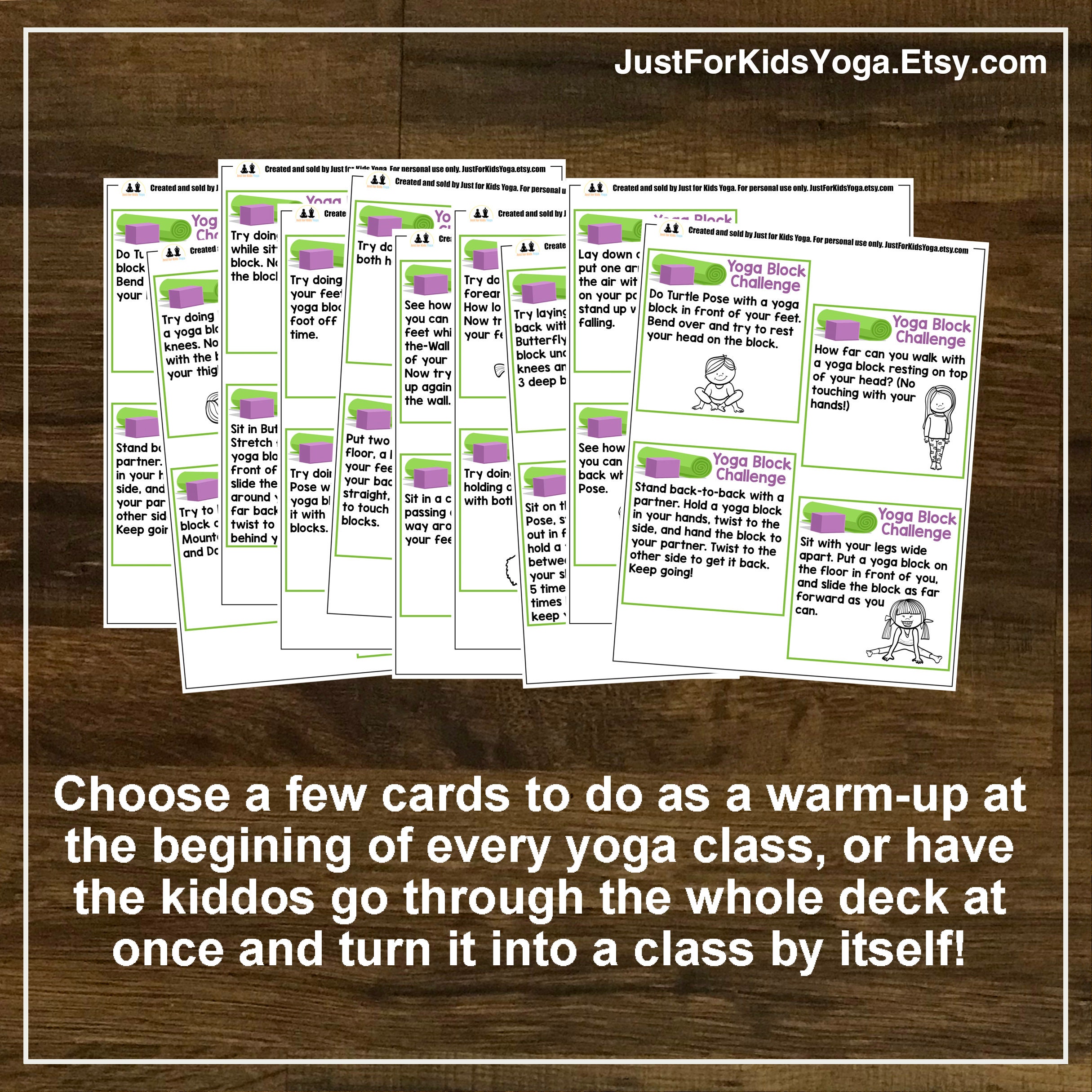 Set of 40 Yoga Block Activity Cards, Task Cards, Yoga, Mindfulness ...