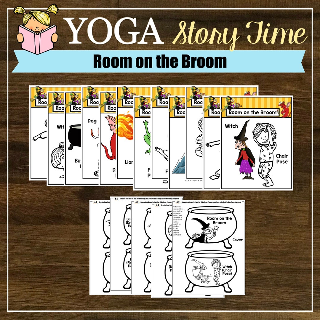 Halloween Room on Broom Yoga Lesson Plan, Mini Book, Mindfulness, Kids ...
