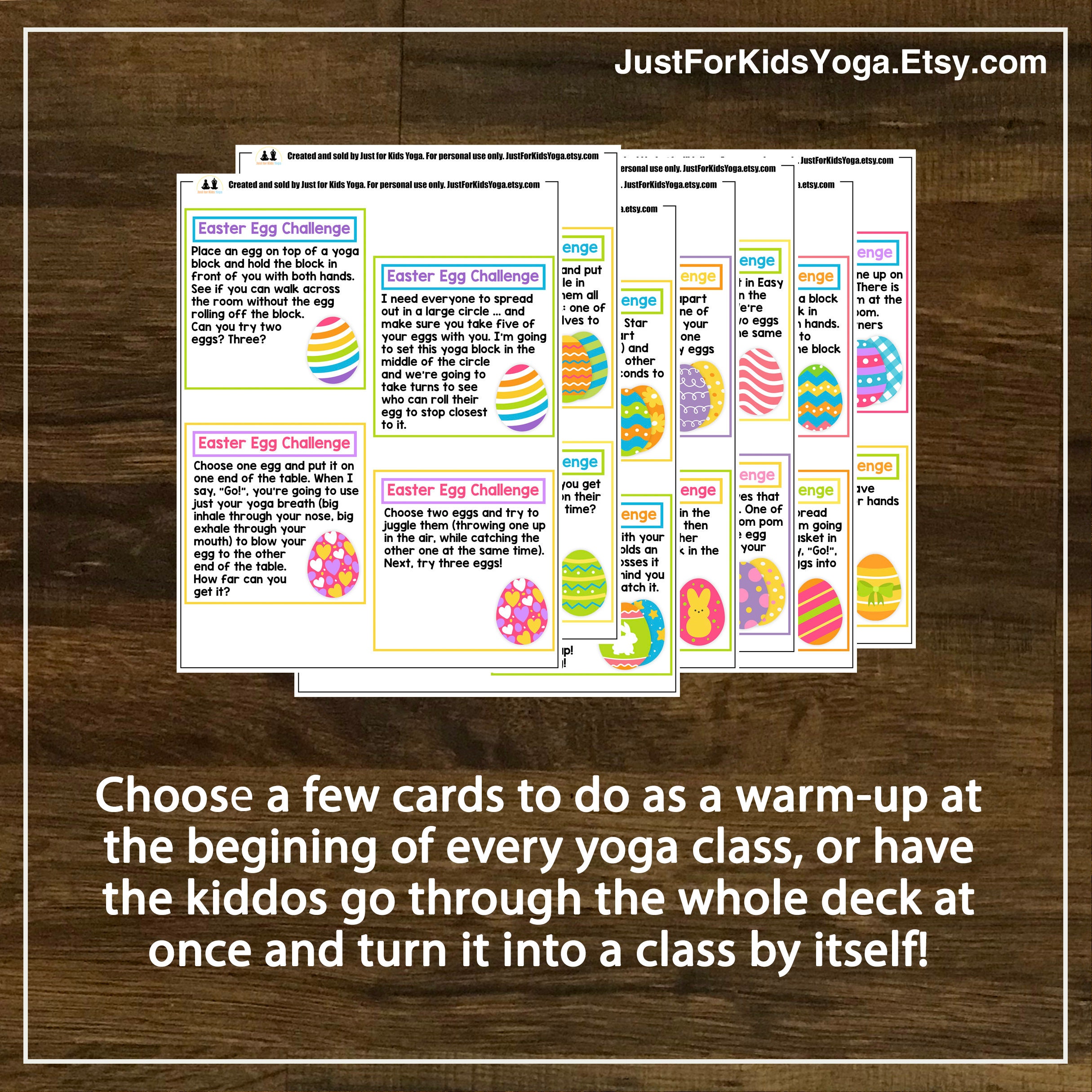 Set of Easter Egg Activity Cards, Task Cards, Yoga, Mindfulness, Kids ...