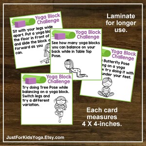 Set of 40 Yoga Block Activity Cards, Task Cards, Yoga, Mindfulness ...