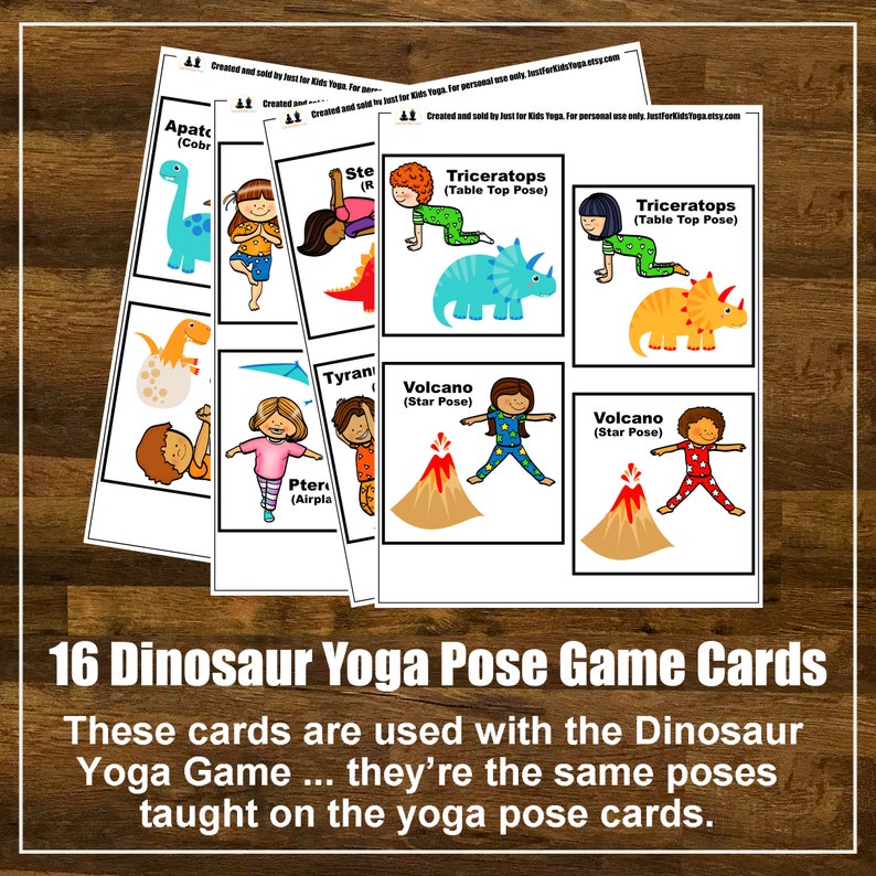 Dinosaur Yoga Lesson Plan Kit, Adventure Story, Board Game, Art Project ...
