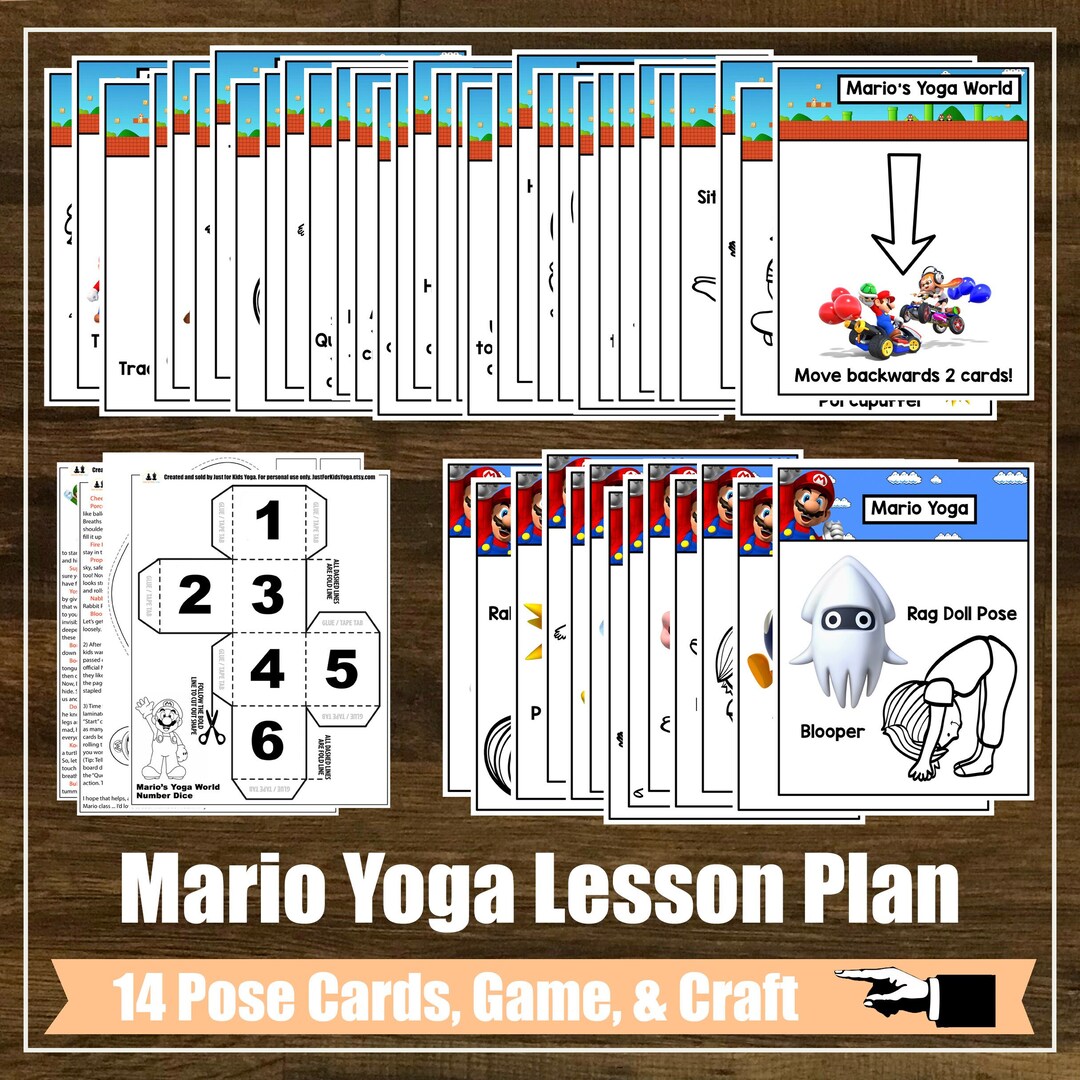 Mario Yoga Lesson Plan Kit, Mindfulness, Kids Yoga Class, Yoga Game ...