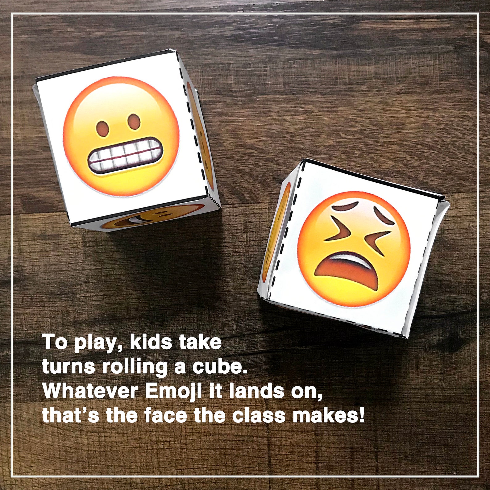 Emoji Face Yoga Cube Game for Kids Yoga Class, Lesson Plan, Mindfulness ...