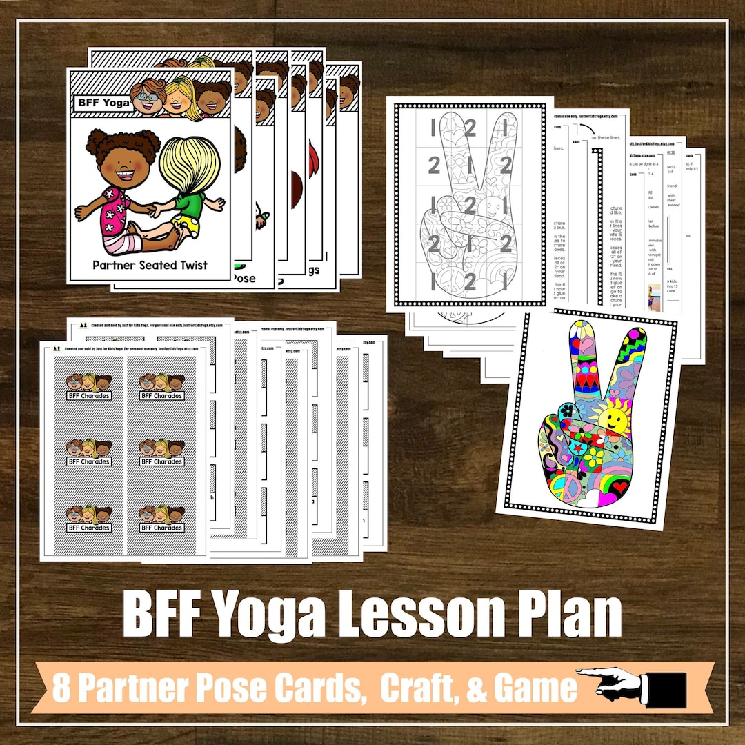 BFF Partner Yoga Lesson Plan Kit, Yoga Game, Mindfulness, Kids Yoga ...