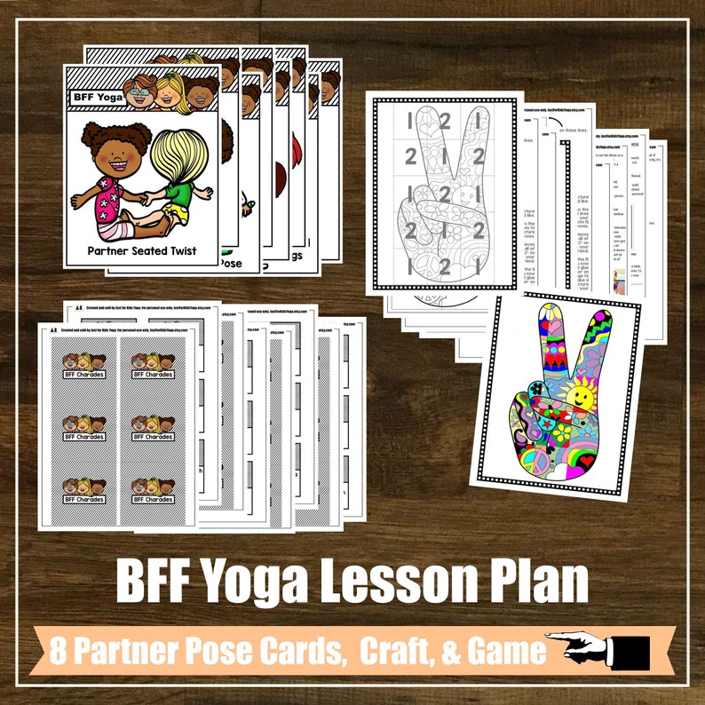 BFF Partner Yoga Lesson Plan Kit, Yoga Game, Mindfulness, Kids Yoga ...