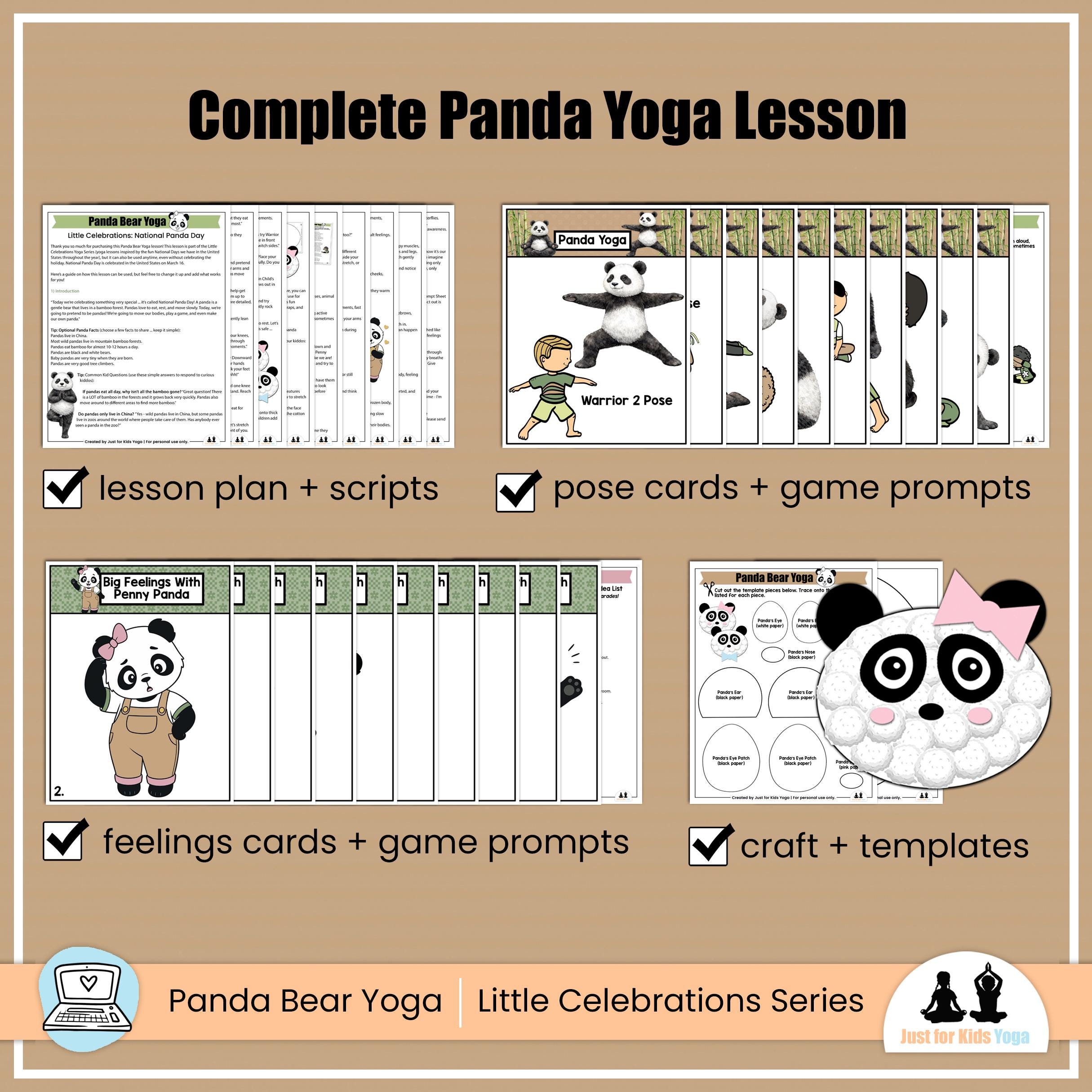 Panda Yoga Lesson for Kids | Feelings Activities, Yoga Poses & Panda ...