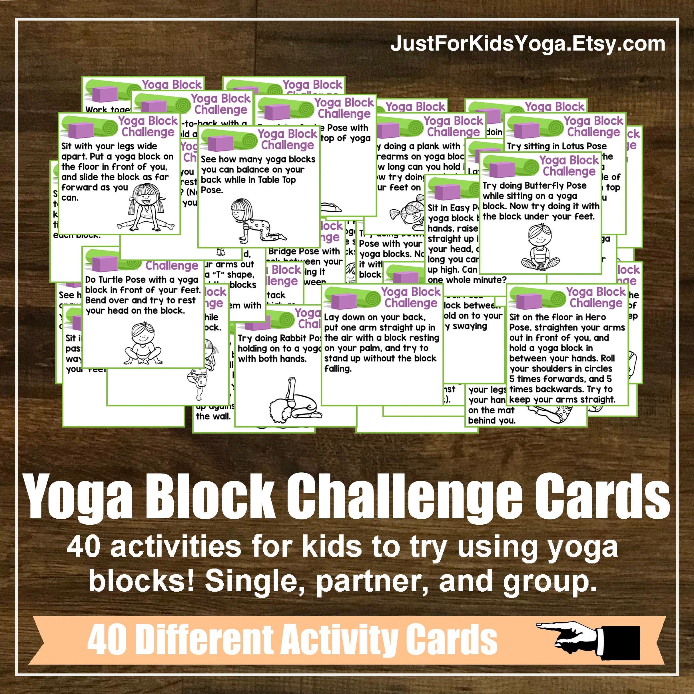 Yoga Yoga & Pilates Digital Cards Kids Yoga Class Set of 40 Fun Yogi ...