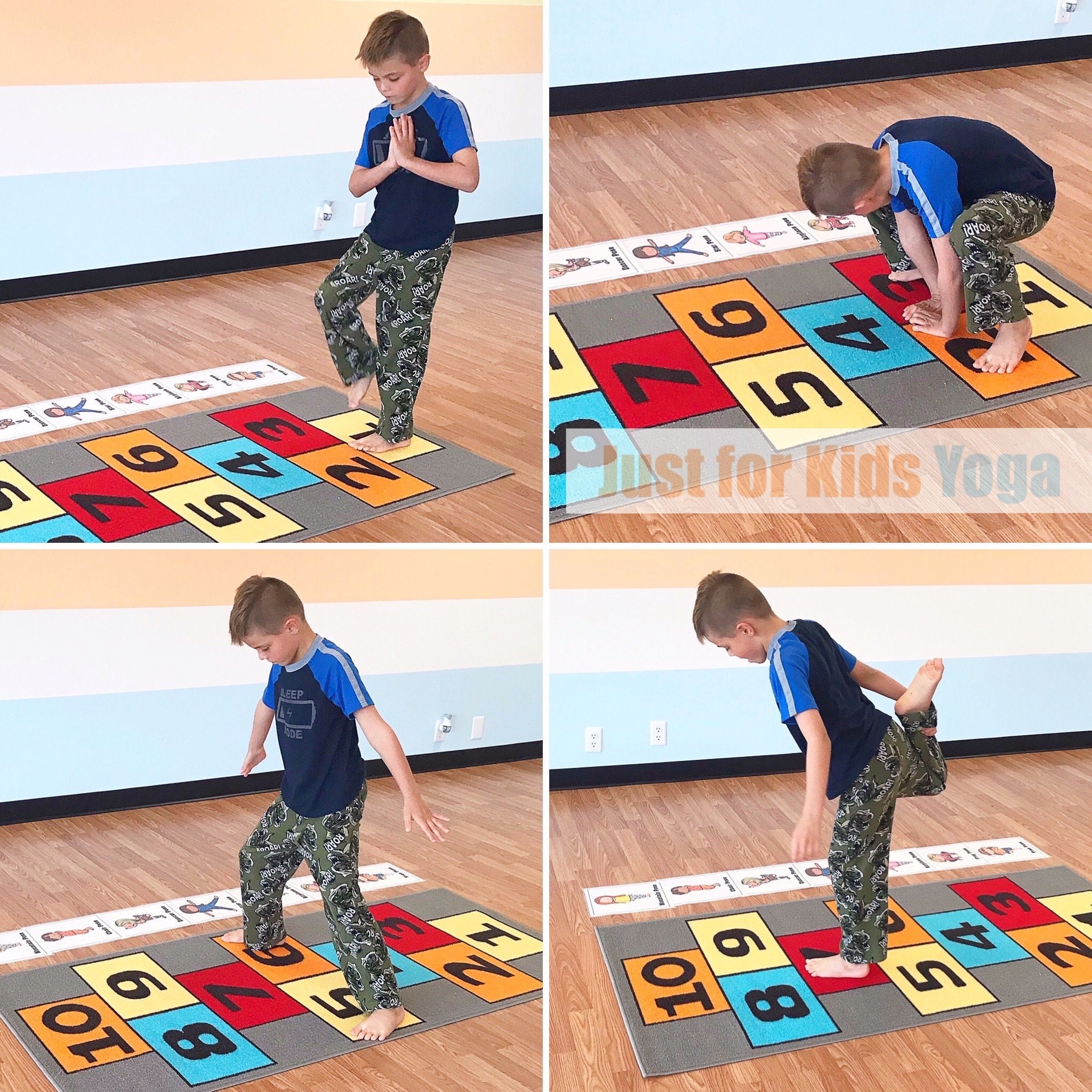 Hopscotch Yoga Game, Yoga, Mindfulness, Kids Yoga Class, Physical ...