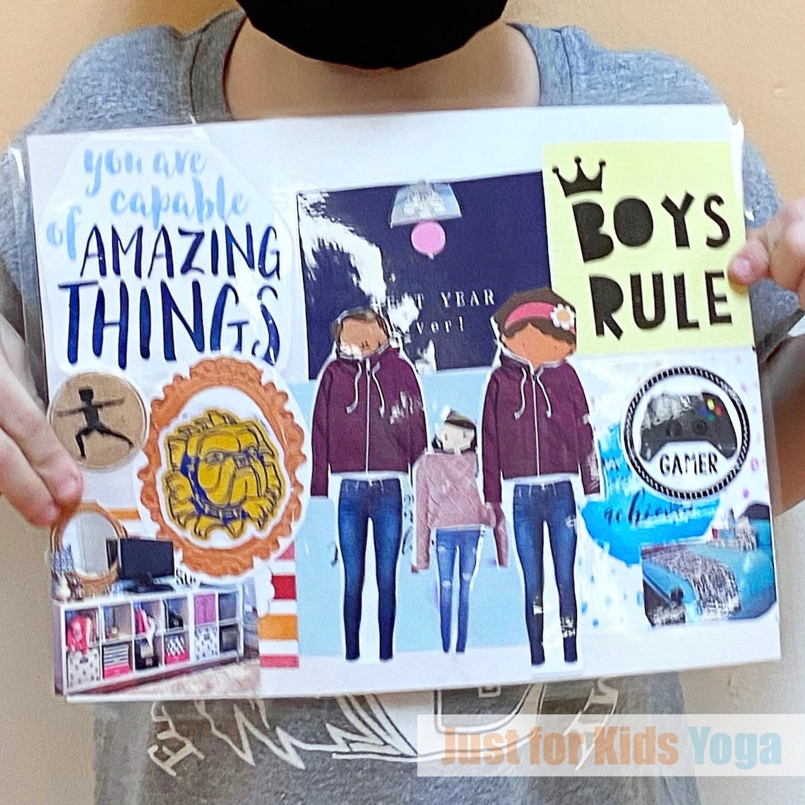 Vision Board Set for Boys, Printables, Affirmation Cards, Kids Yoga ...