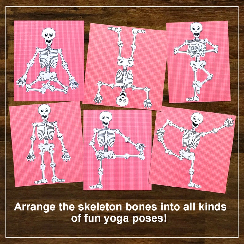 Skeleton Yoga Lesson Dice Game Craft Mindfulness Kids Yoga | Etsy