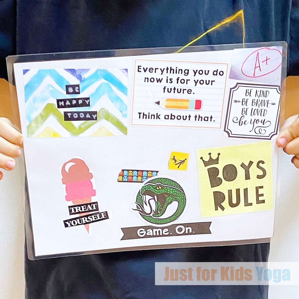 Vision Board Set for Boys, Printables, Affirmation Cards, Kids Yoga ...