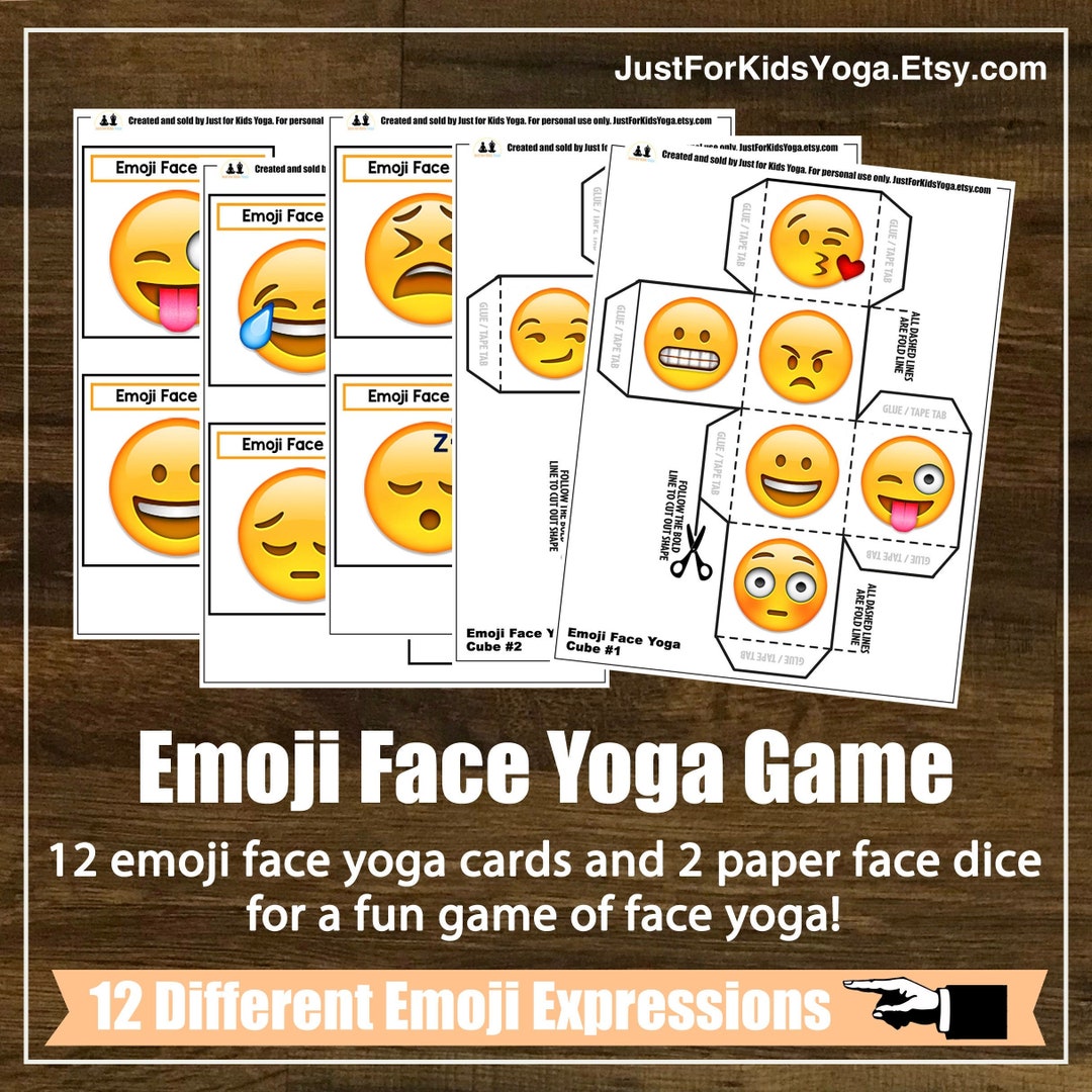 Emoji Face Yoga Cube Game for Kids Yoga Class, Lesson Plan, Mindfulness ...