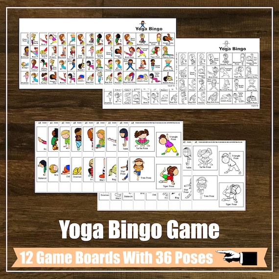 Yoga Bingo Game Group Game Yoga Pose Cards Mindfulness - Etsy Australia