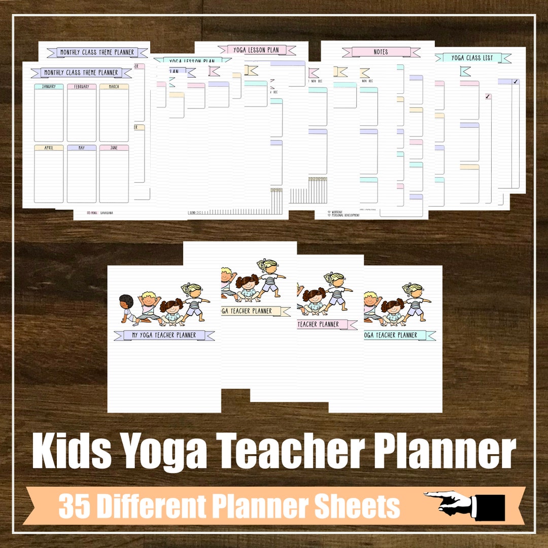 Printable Kids Yoga Teacher Planner Kit, Yoga Planner, Calendar, Kids ...