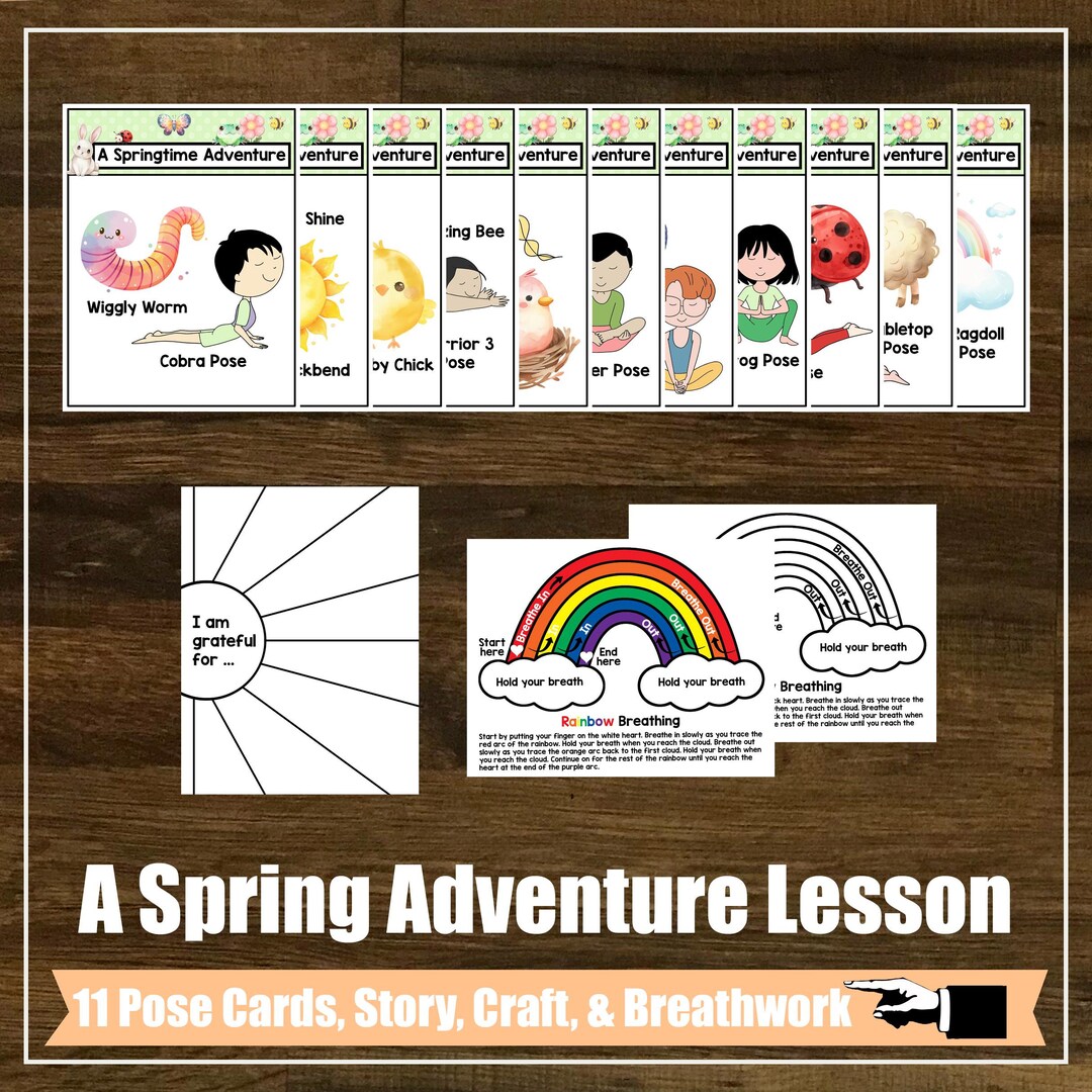 Springtime Adventure Yoga Lesson Plan Kit, Mindfulness, Kids Yoga Class ...