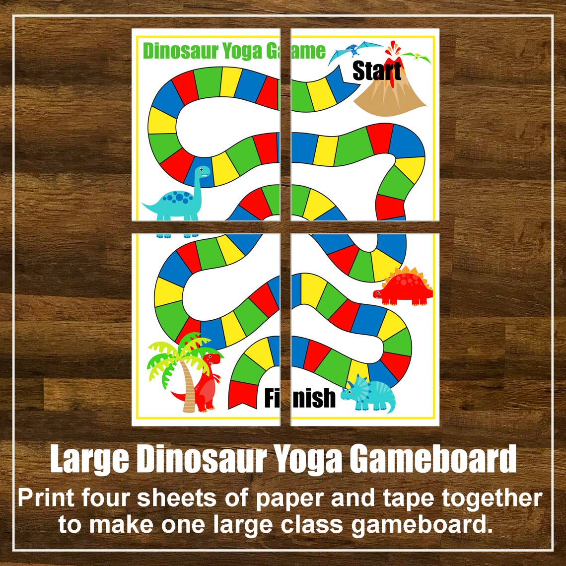 Dinosaur Yoga Lesson Plan Kit Adventure Story Board Game - Etsy
