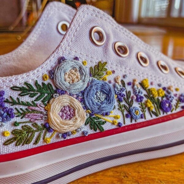 Embroidered Shoes - Etsy
