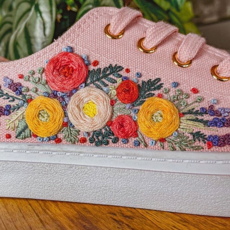 Embroidered Sneakers - Etsy