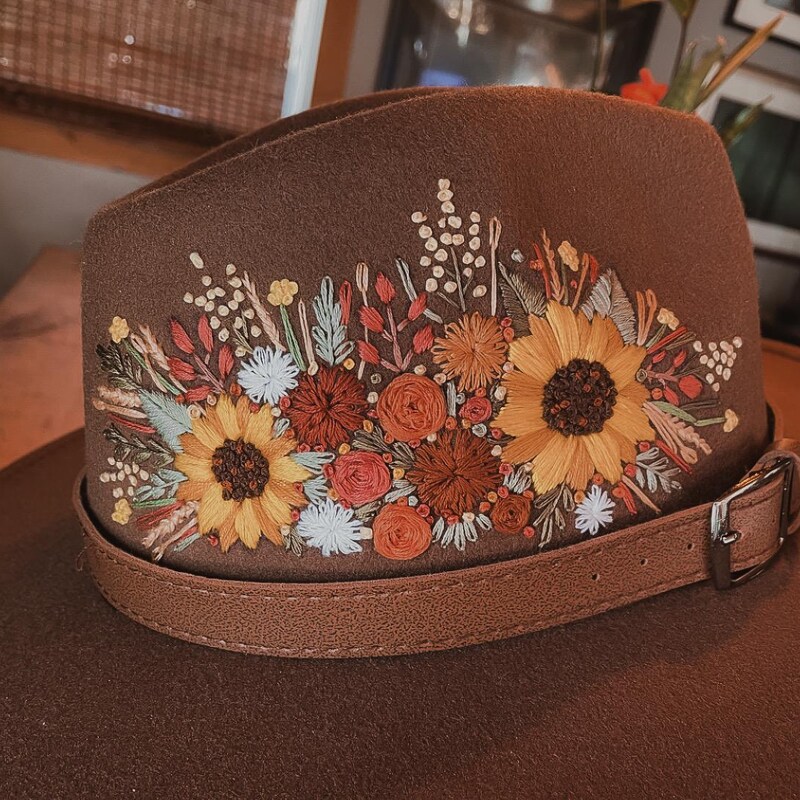 Hand Embroidered Hat - Etsy