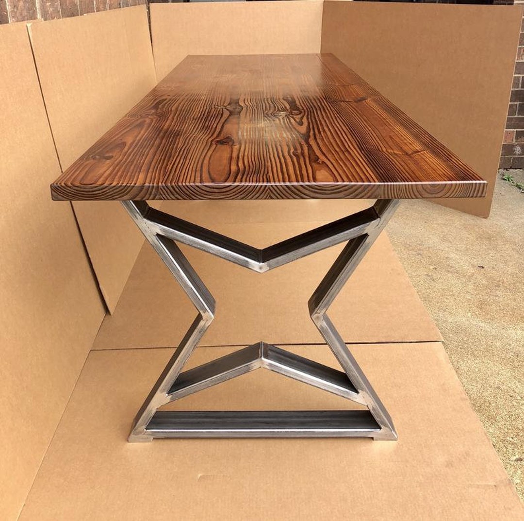 Pair of Industrial Steel Metal Dining Kitchen Table Desk Bench Legs ...