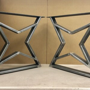 Pair of Industrial Steel Metal Dining Kitchen Table Desk Bench Legs ...