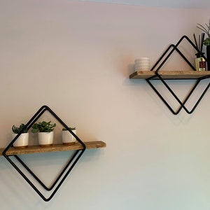 Custom Mini Diamond Shelf - SINGLE Diamond Shelf, Geometric Floating ...
