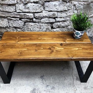 Handmade Rustic Coffee Table Desk Modern Table Reclaimed Wood Square ...