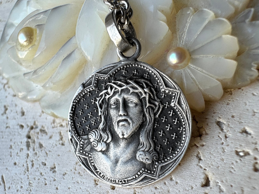 Jesus Christ Crown of Thorns Medal – Sterling Silver 925 Pendant ...