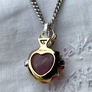 Sacred Heart of Jesus Christ Ruby and Crystal Pendant, Sterling Silver ...