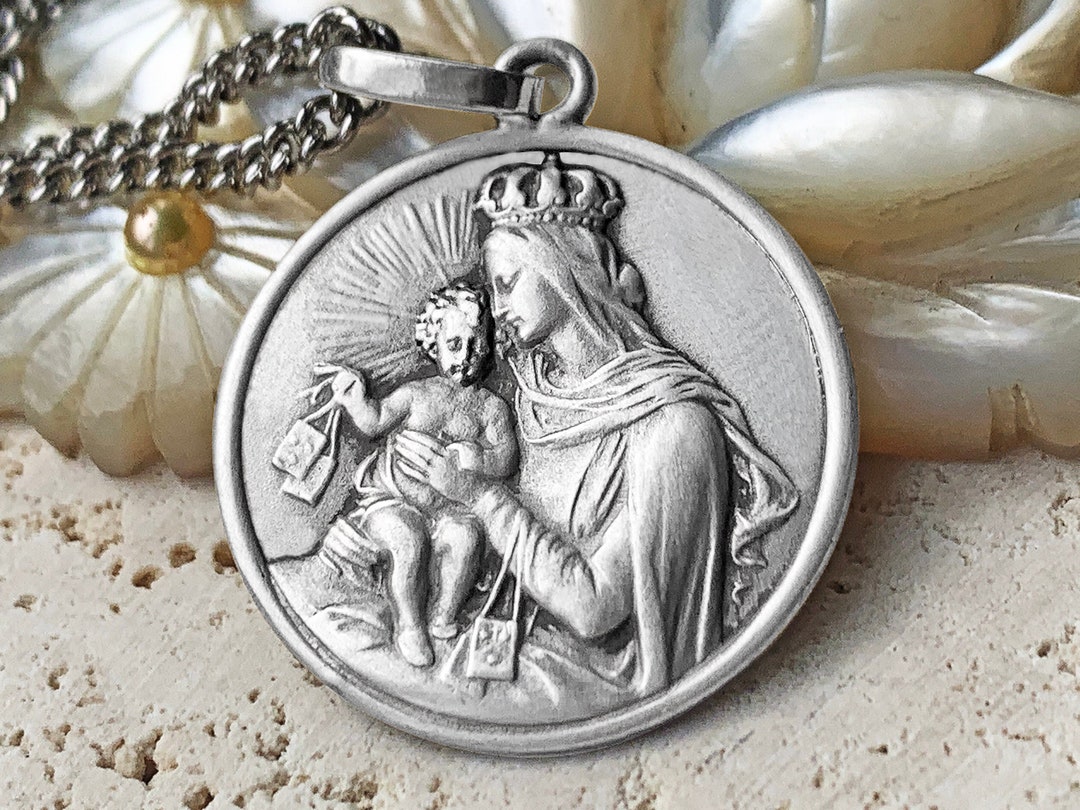 Mount Carmel Scapular Pendant - 925 Sterling Silver - Sacred Jewel of ...