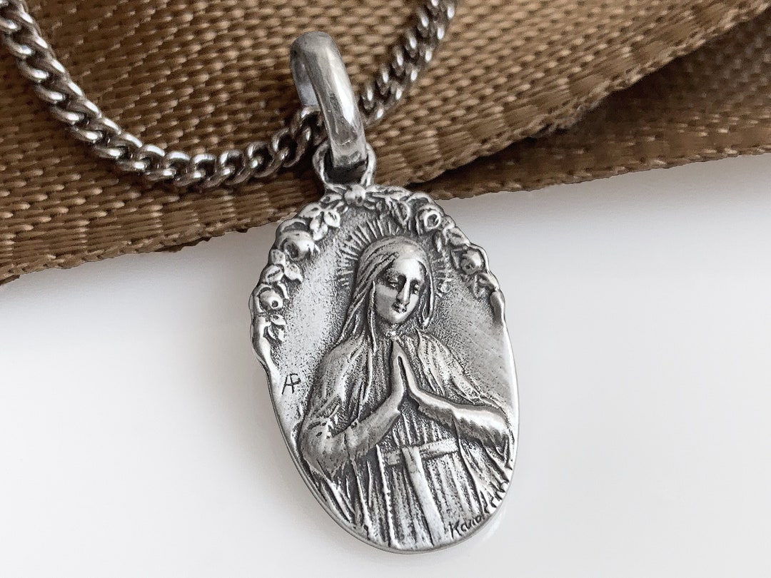 Virgin of the Poor Banneux Medal Sterling Silver 925 - Religious ...