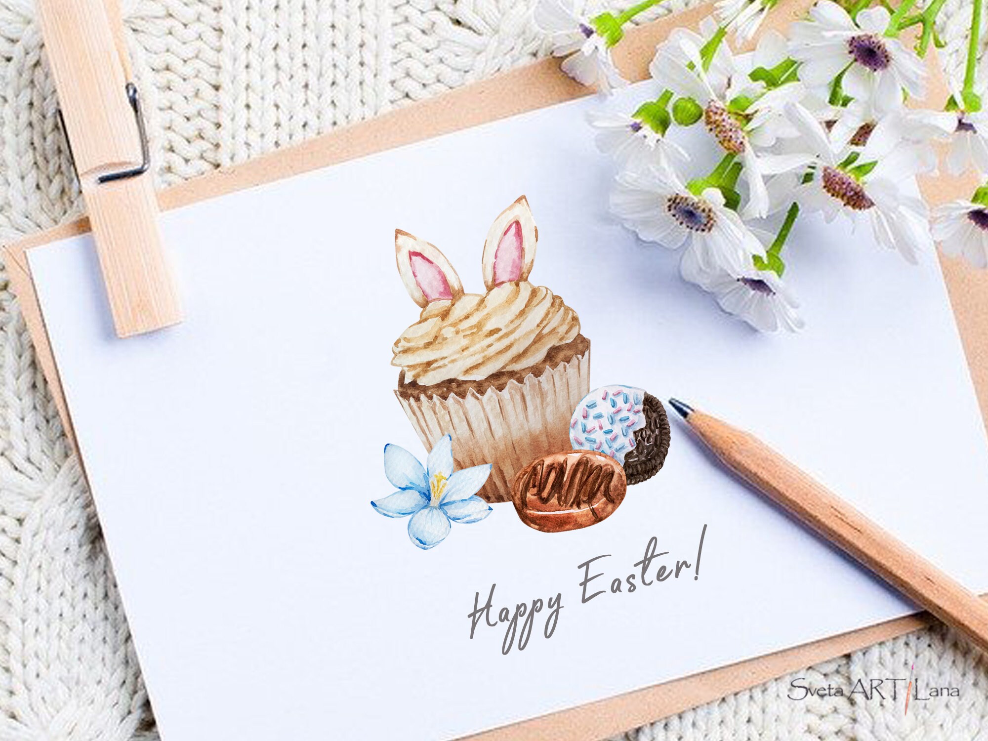 Watercolor Easter Sweets Clipart Easter Cakes clipart Sweet | Etsy