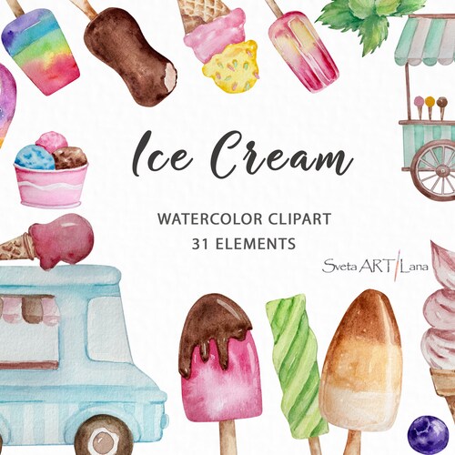 Ice Cream Clipart Popsicle Clip Art Digital Download. | Etsy