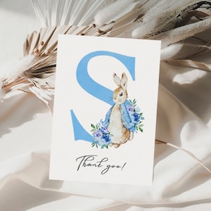 Peter Rabbit Floral Blue Alphabet Clipart | Watercolor Alphabet PNG ...