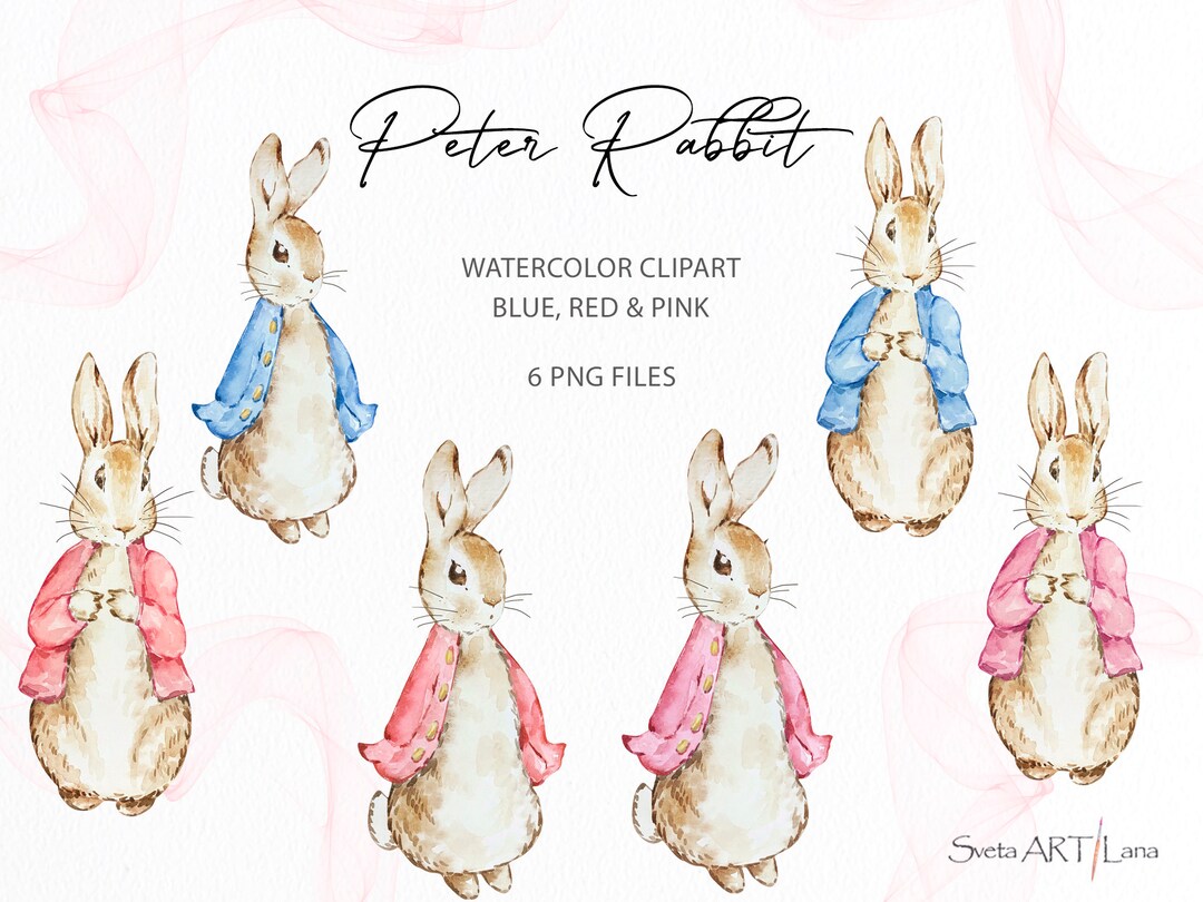 Watercolor Peter Rabbit Clipart PNG Beatrix Potter Transparent Art ...