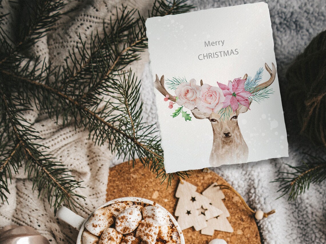 Watercolor Winter Woodland Clipart Christmas Clipart | Etsy