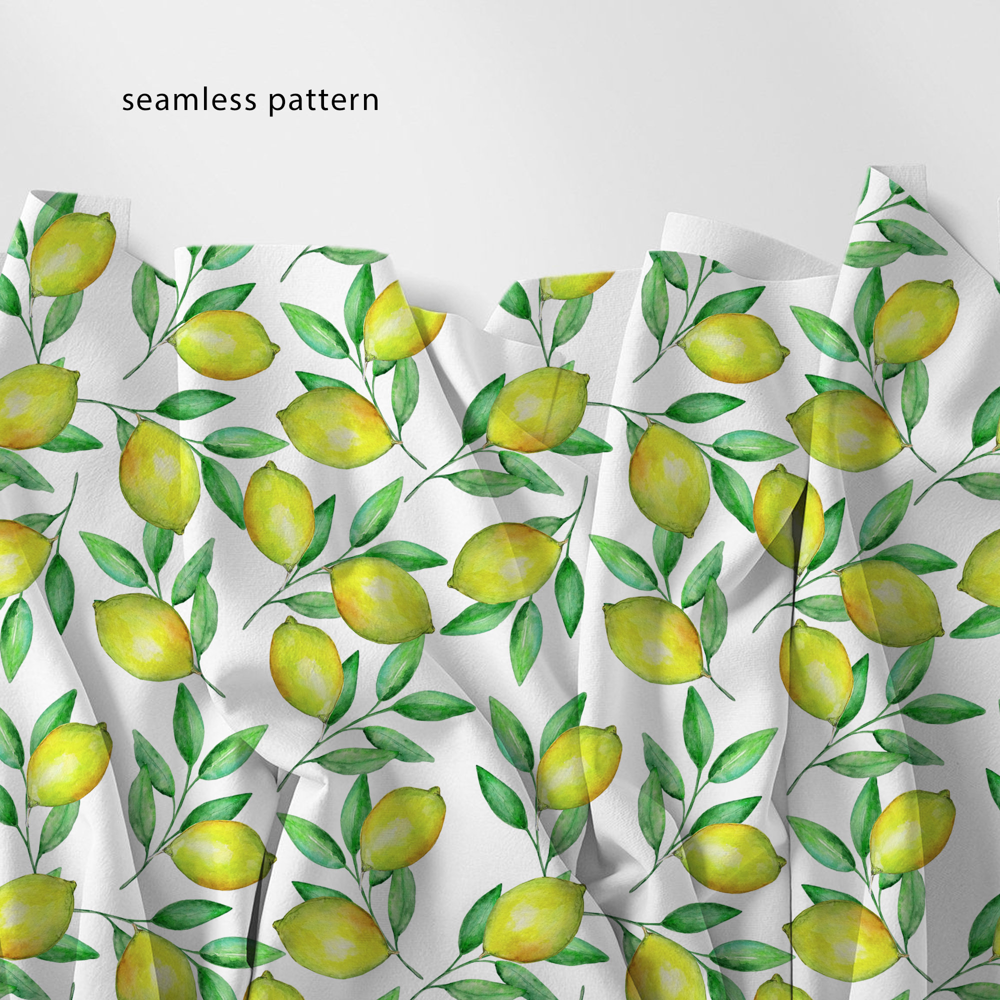 Watercolor Lemons Digital Papers | Citrus Seamless Pattern | Yellow ...