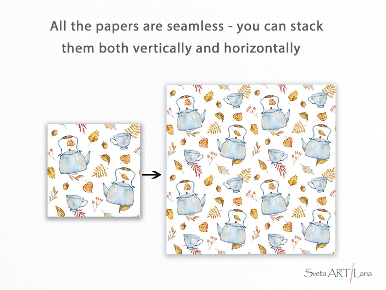 Watercolor Fall Digital Papers Cozy Autumn Leaves Plaid - Etsy