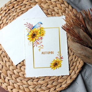 Sunflower Gold Frame Autumn Clipart Fall Pumpkin Watercolor Farmhouse ...